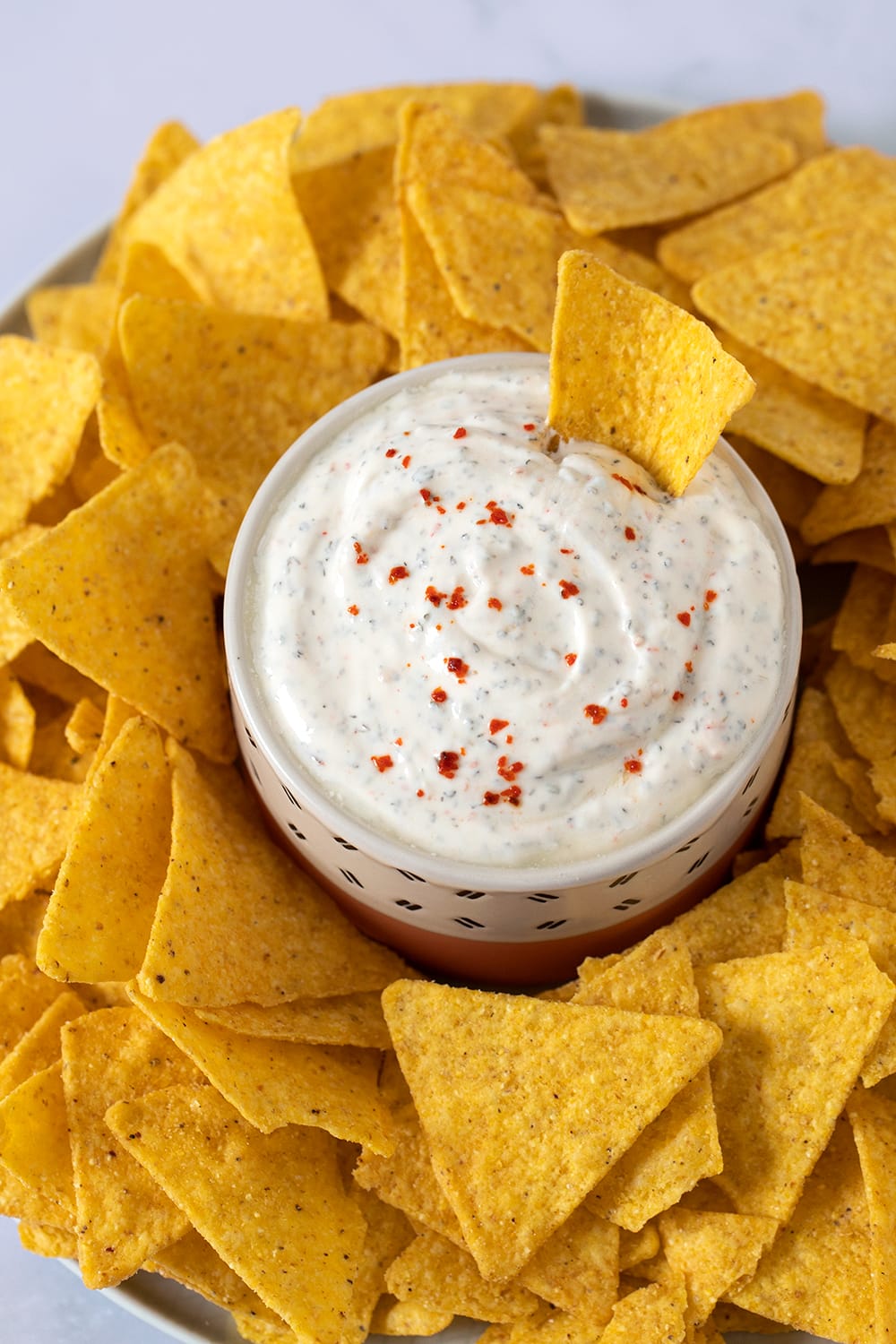 Yogurt dip for chips - Picnic on a Broom